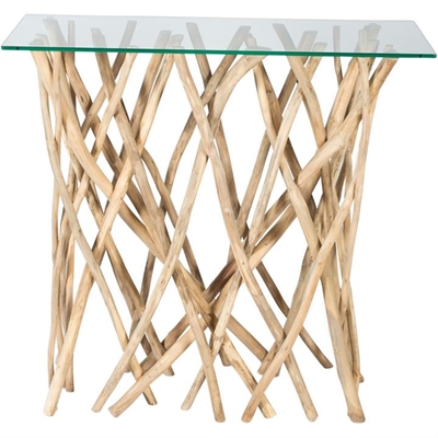 Semarang Glass & Teak Branch Console Table, 100cm by Casa Uno - Style ...