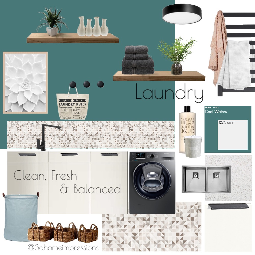 Laundry Interior Design Mood Board by 3D Home Impressions - Style ...