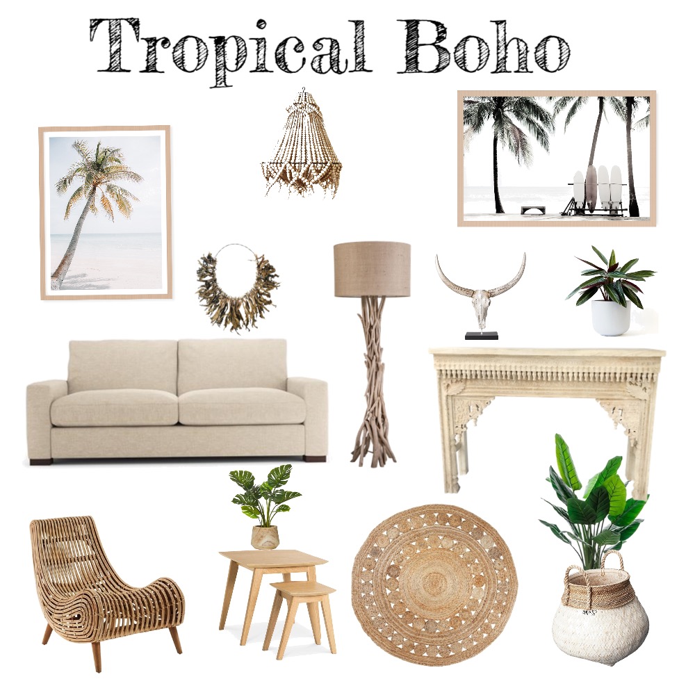 Tropical Boho Interior Design Mood Board by Melisa142 - Style Sourcebook