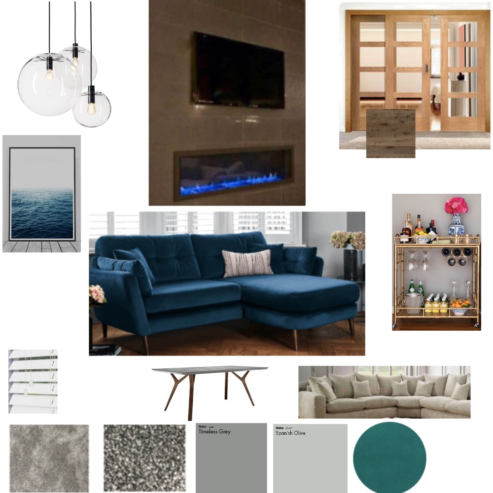 Contemporary/elegant Reception room/TV room Interior Design Mood Board ...