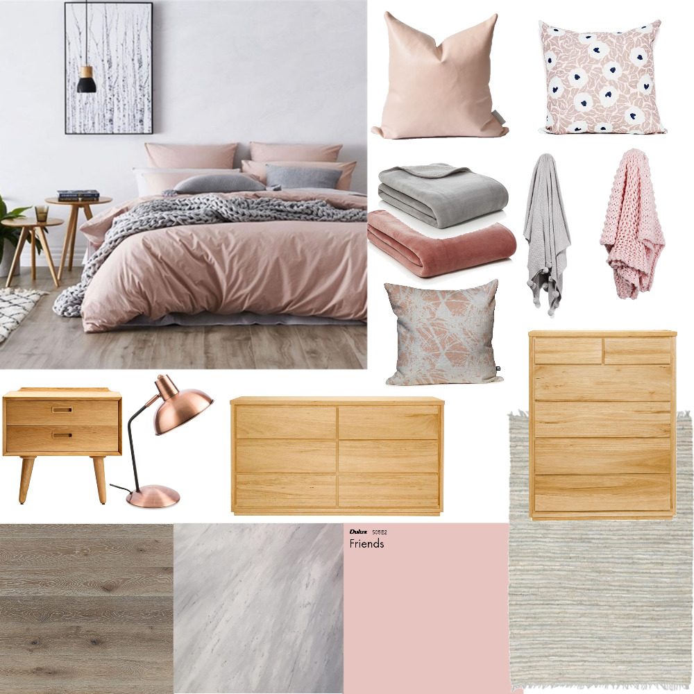 Blush Pink Bedroom Interior Design Mood Board by Kat - Style Sourcebook