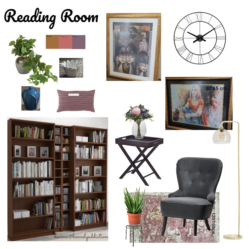 Home library Interior Design Mood Board by HomelyAddiction - Style ...