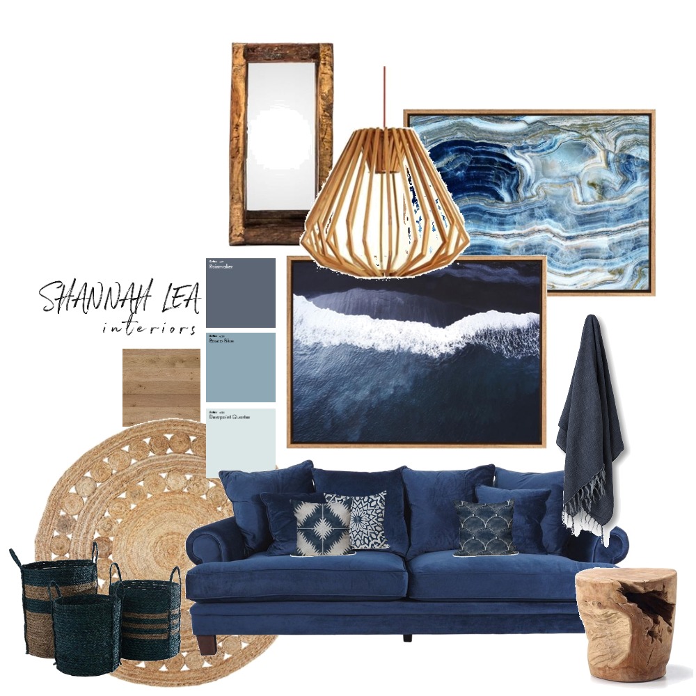 Blue Lounge Interior Design Mood Board by Shannah Lea Interiors - Style ...