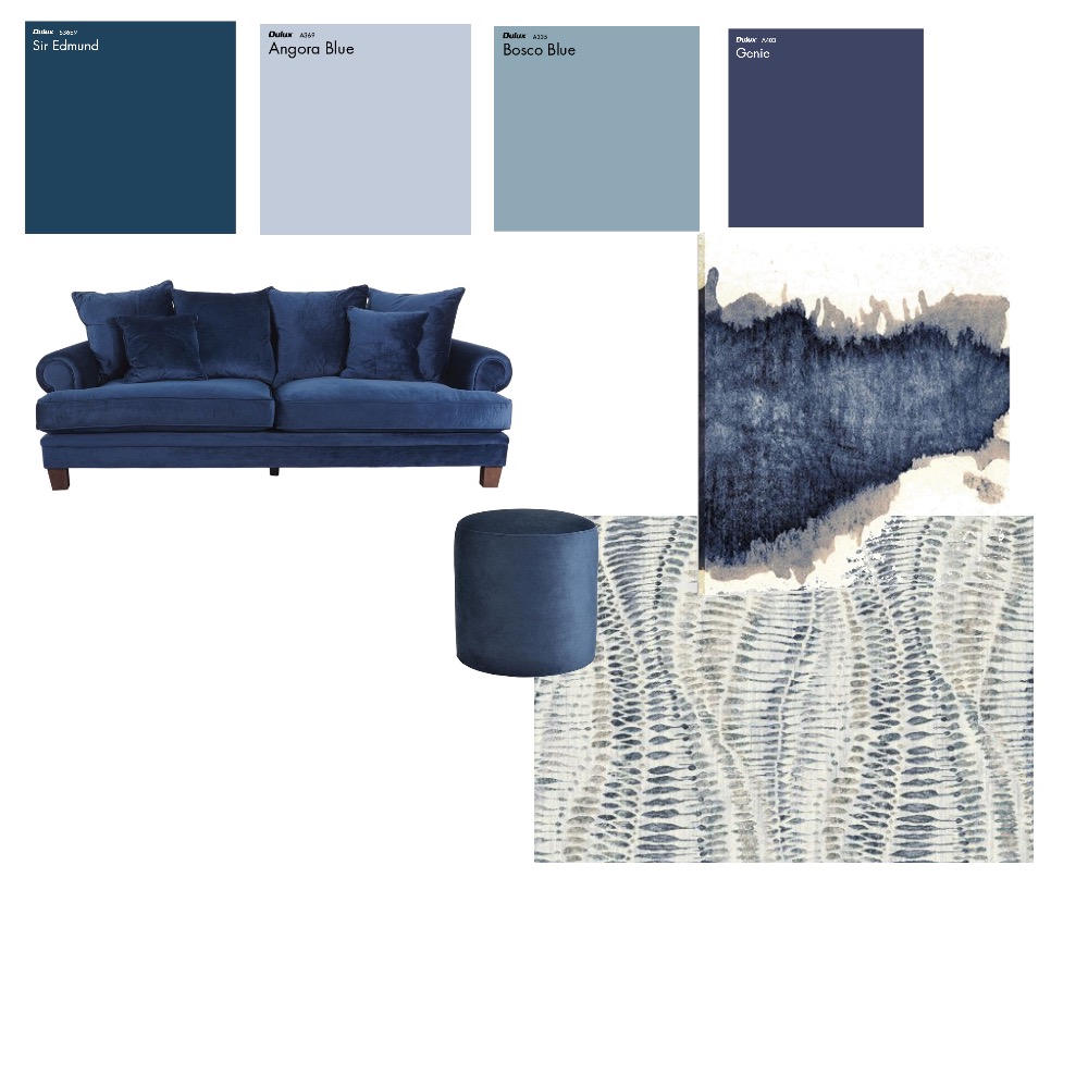 Monochromatic - Blue Interior Design Mood Board by feigej - Style ...