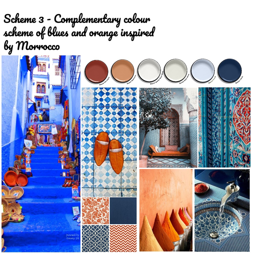 Complementary - Blue and Orange Interior Design Mood Board by laurelle ...