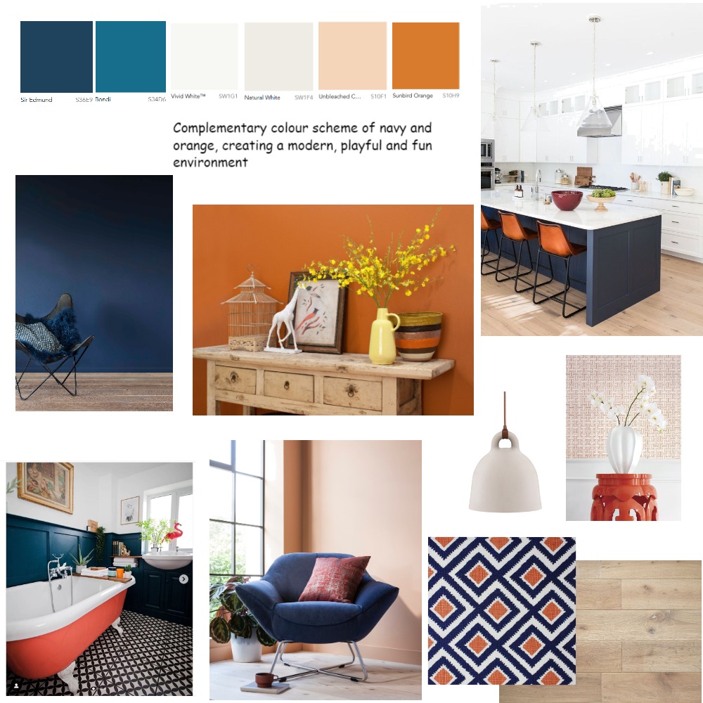Complementary Colour Scheme - A6 Interior Design Mood Board by LauraT ...