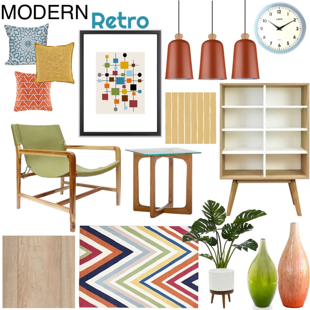 Modern Retro Interior Design Mood Board by DKD - Style Sourcebook