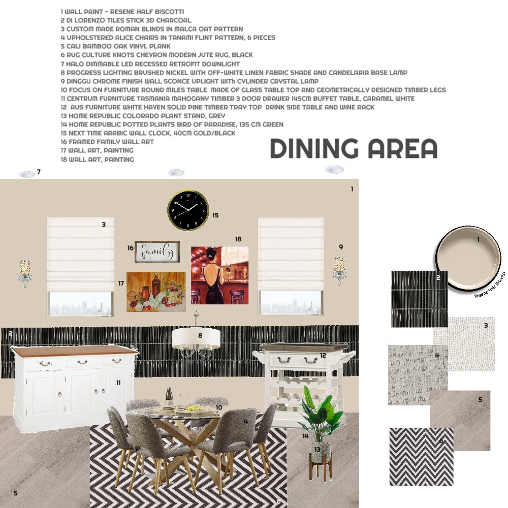 DINING AREA RENO Interior Design Mood Board by id_exell - Style Sourcebook