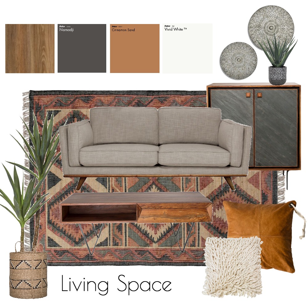 Rustic Living Space Interior Design Mood Board by bronwynfox - Style ...