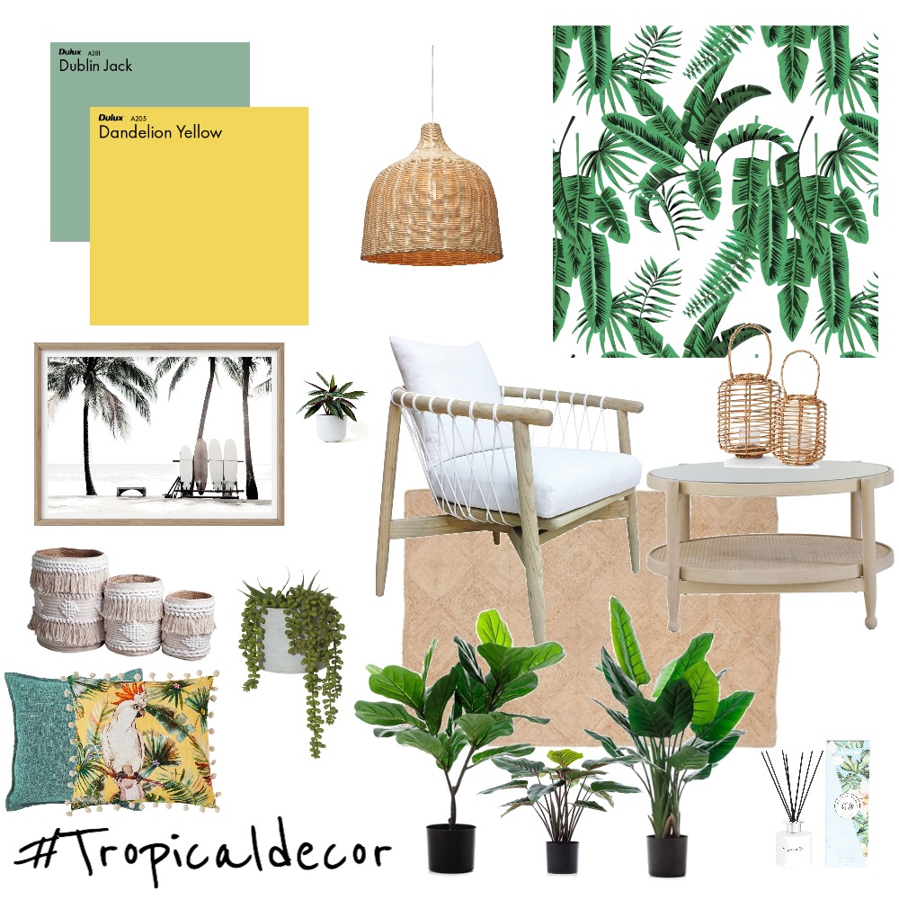 Tropical Decor Interior Design Mood Board by KateU - Style Sourcebook