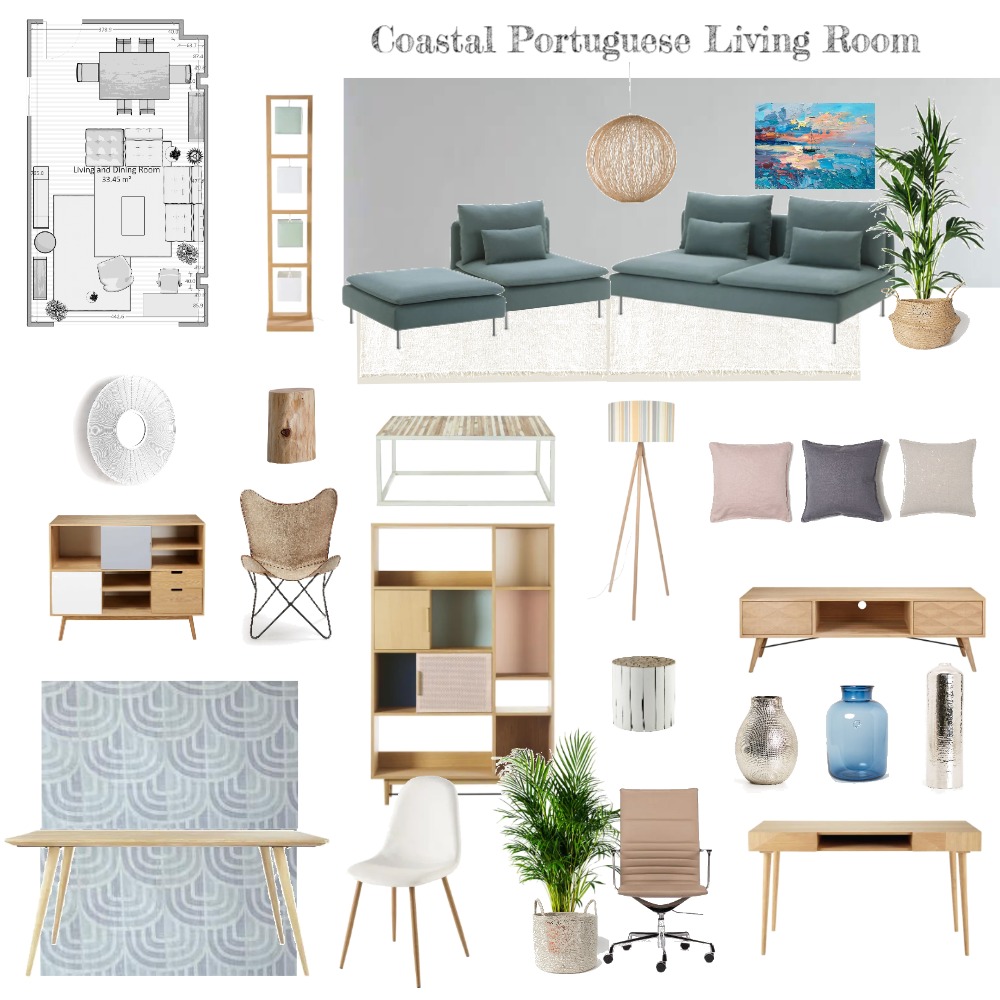 Oana's Coastal Modern Portuguese Living Room Interior Design Mood Board ...