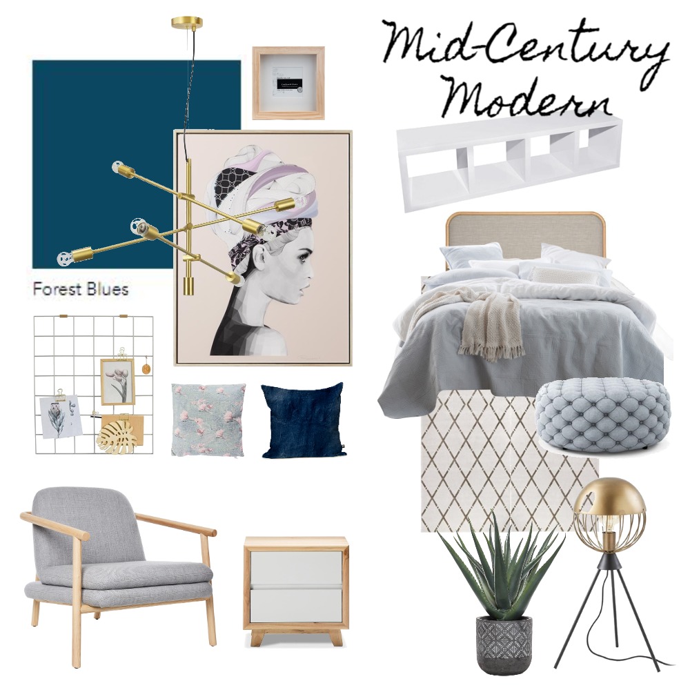 Mid-Century Modern Bedroom Interior Design Mood Board by ...