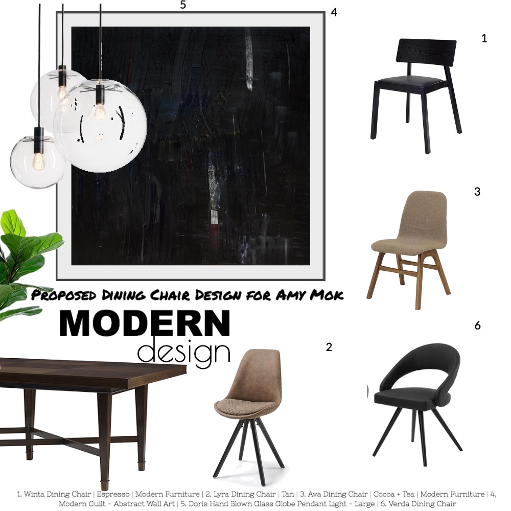 Proposed Modern Dining Chairs for Amy Mok Interior Design Mood Board by ...