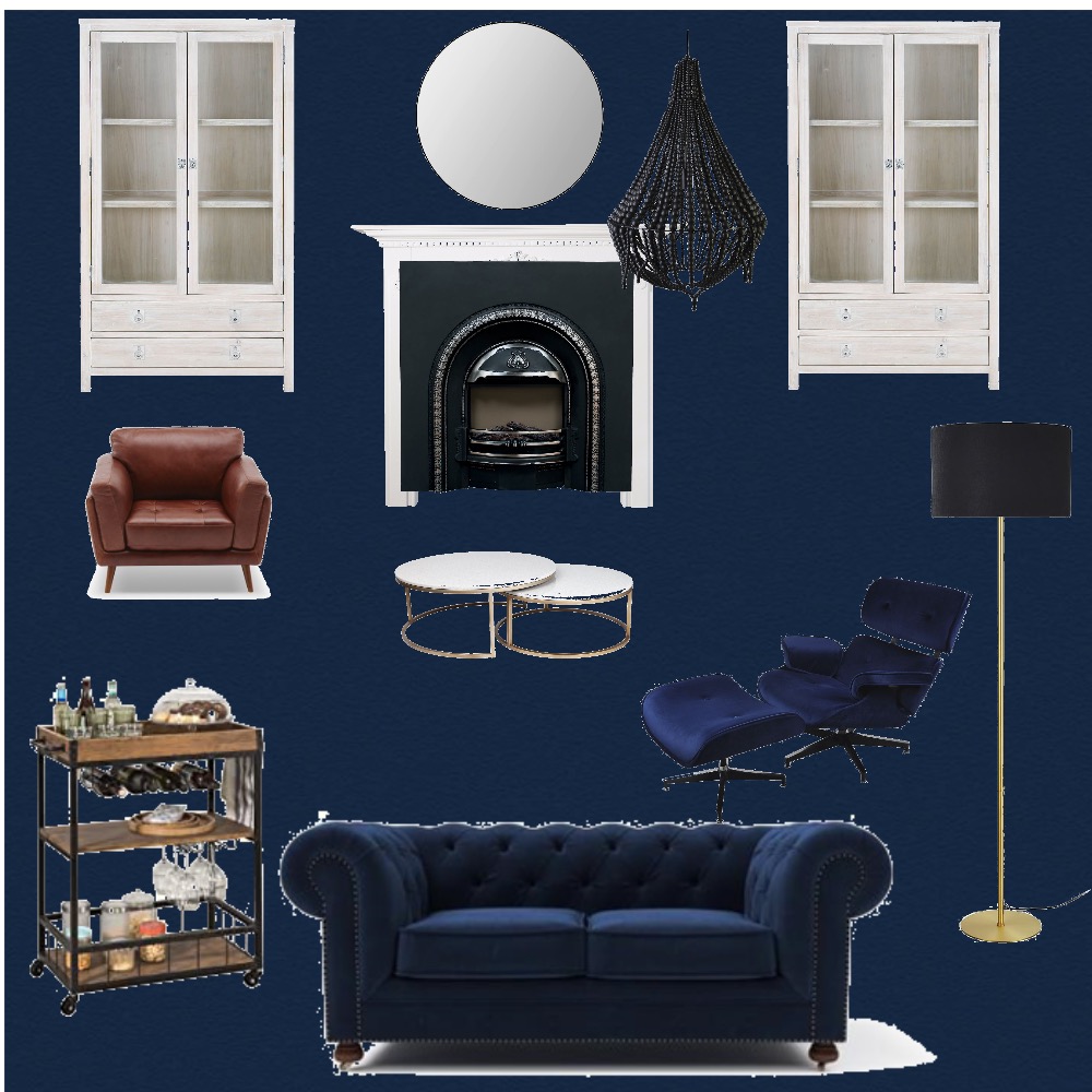 Navy Living Room Interior Design Mood Board by LMH Interiors - Style ...