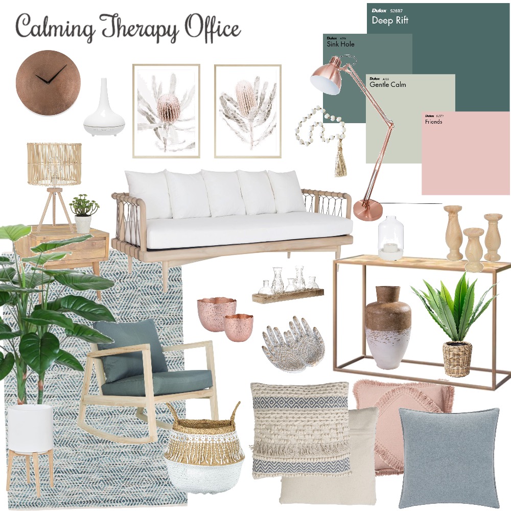 Calming Therapy Office Interior Design Mood Board by AlainaPhillippi ...
