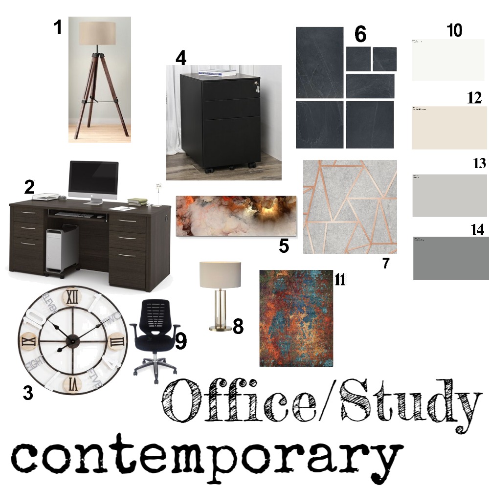 Contemporary Office/Study. Interior Design Mood Board by ...