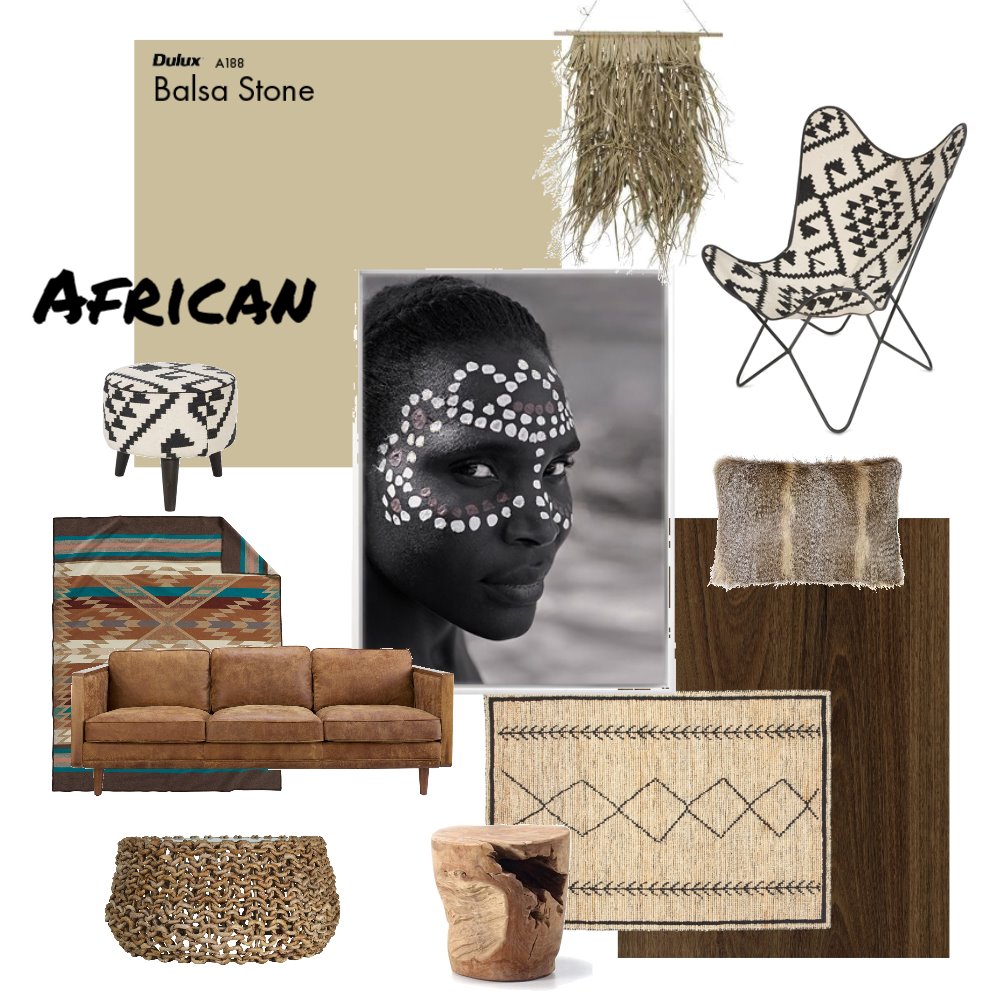 African Inspired Interior Design Mood Board by INTERIORS for living ...