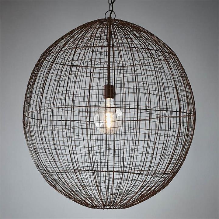 Cray Metal Wire Pendant Light, Ball, Large, Antique Copper by Zaffero ...