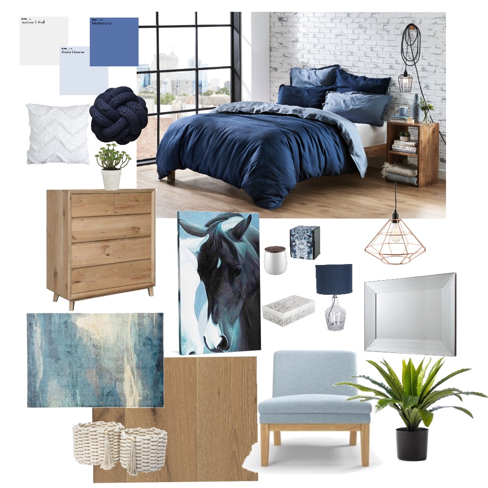 50 shades of blue Interior Design Mood Board by LaraMay - Style Sourcebook