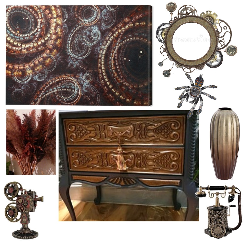 Steampunk Concept Board Interior Design Mood Board by smokeline - Style ...