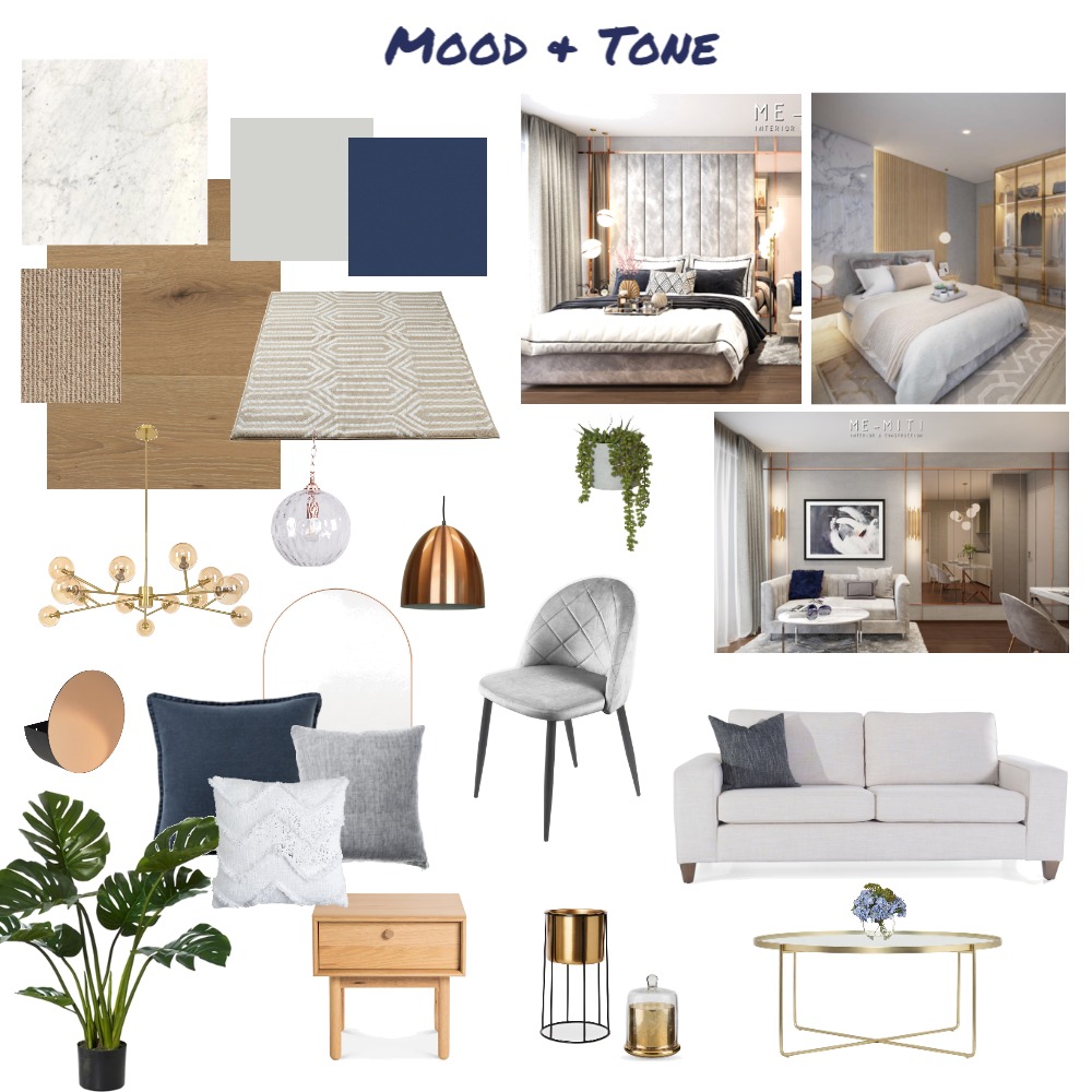 BLUE Interior Design Mood Board by Ruethairat.P - Style Sourcebook