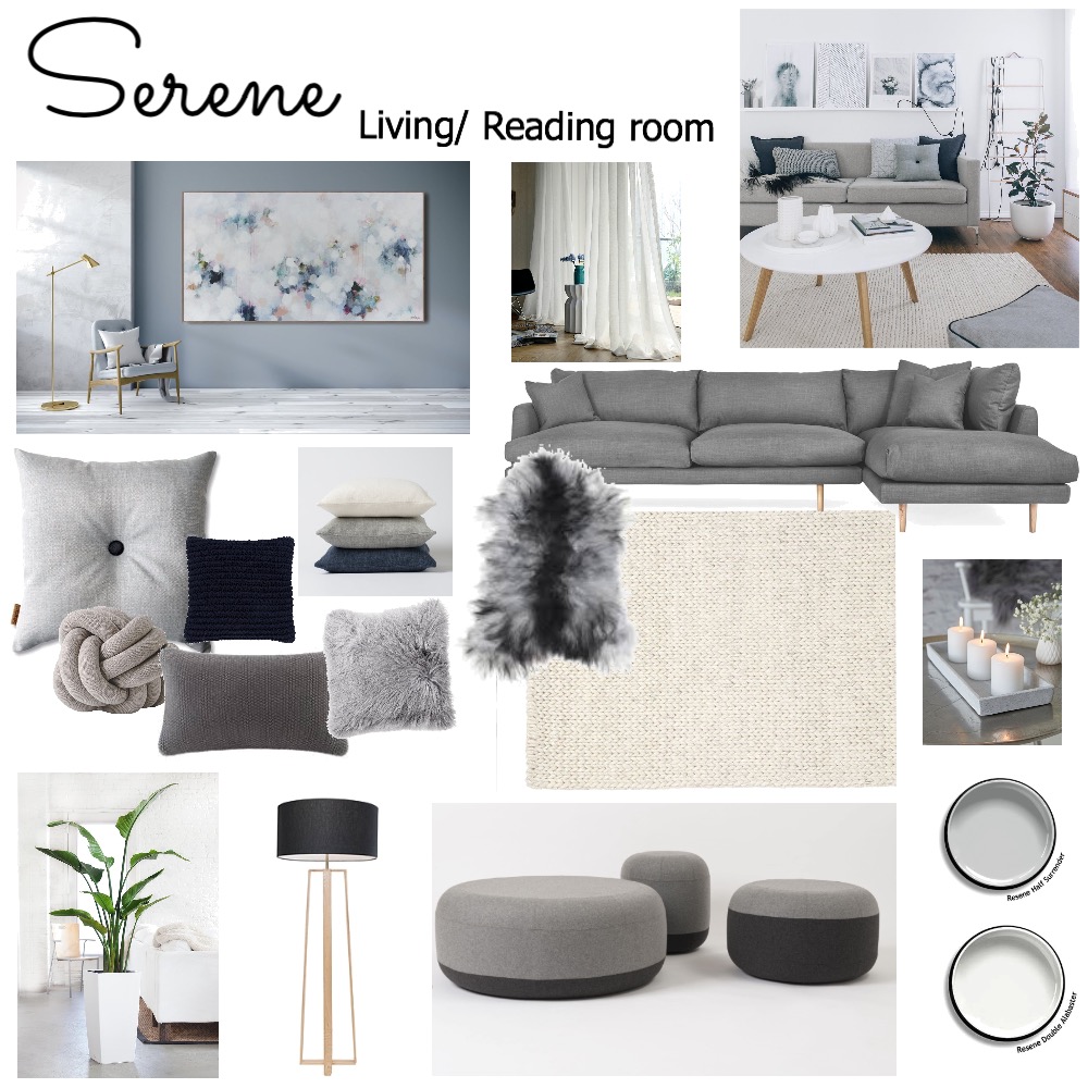 Living/ Reading Room Interior Design Mood Board by katiem - Style ...