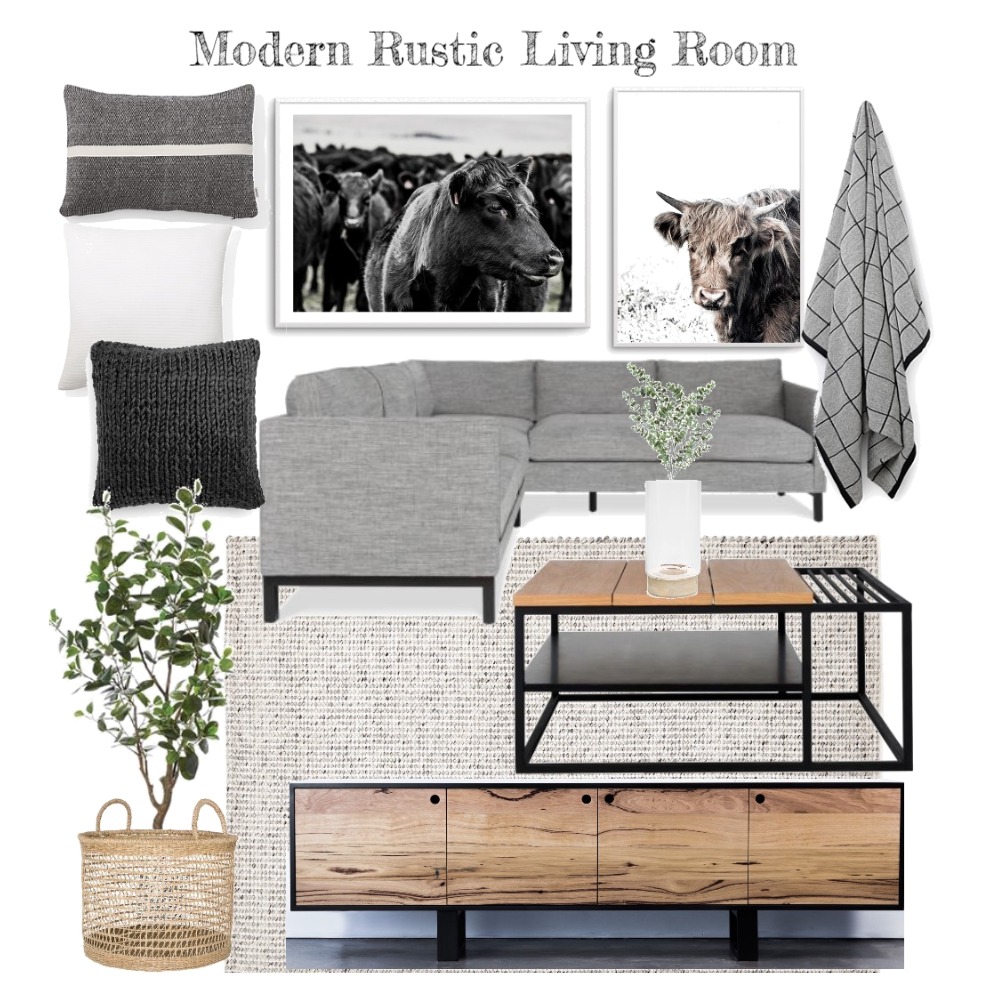Modern Rustic Living Room Interior Design Mood Board by nel767 - Style ...