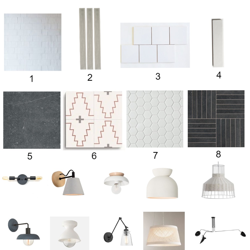 Tile options and lighting Interior Design Mood Board by knadamsfranklin ...