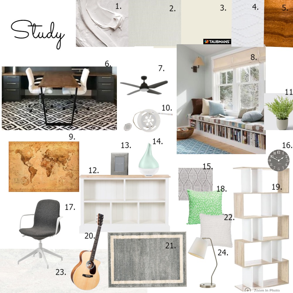 Study Interior Design Mood Board by Roshini - Style Sourcebook