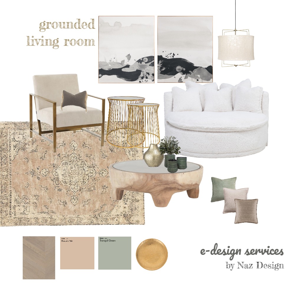 grounded living room Interior Design Mood Board by naz design | Style ...