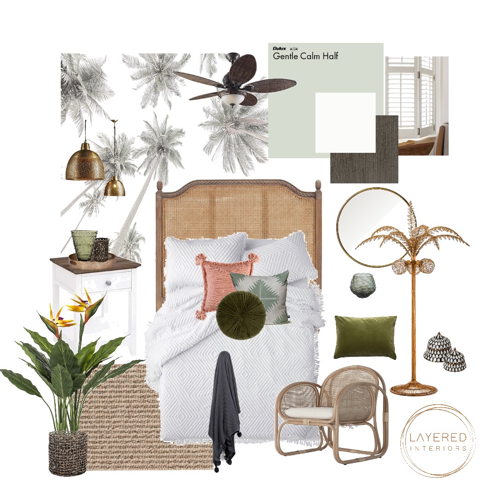 Relaxed Resort Guest Bedroom Interior Design Mood Board by JulesHurd ...