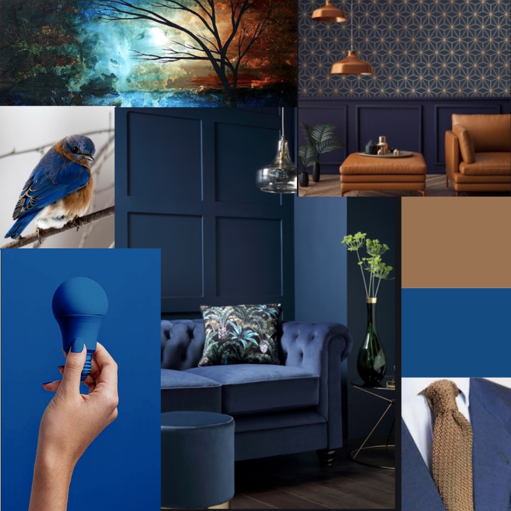 classic blue and brown Interior Design Mood Board by rich - Style ...