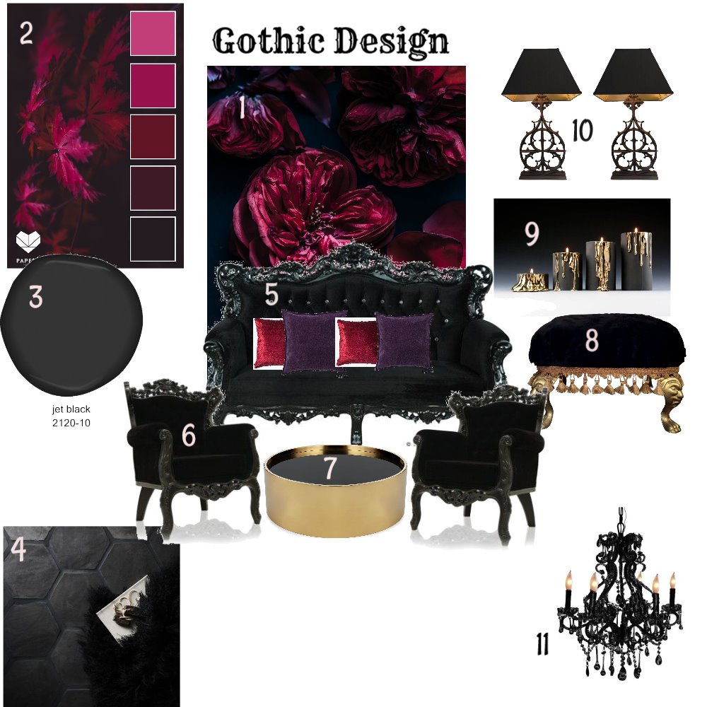 Gothic Design Interior Design Mood Board by Will.Mayaa - Style Sourcebook