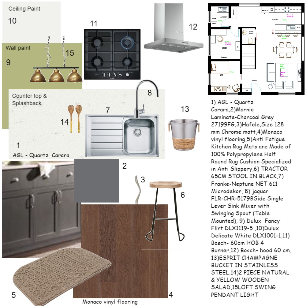 Sample board 2nd - kitchen Interior Design Mood Board by AM - Style ...