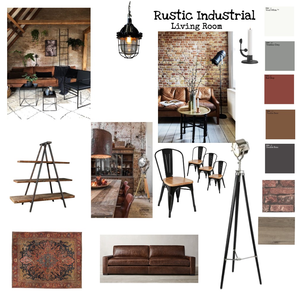 Rustic Industrial Interior Design Mood Board by meaghanadam - Style ...
