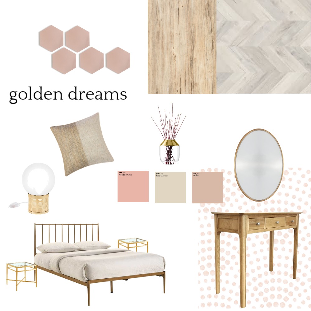 Gold Pink Bedroom Interior Design Mood Board By Dafnagr Style Sourcebook