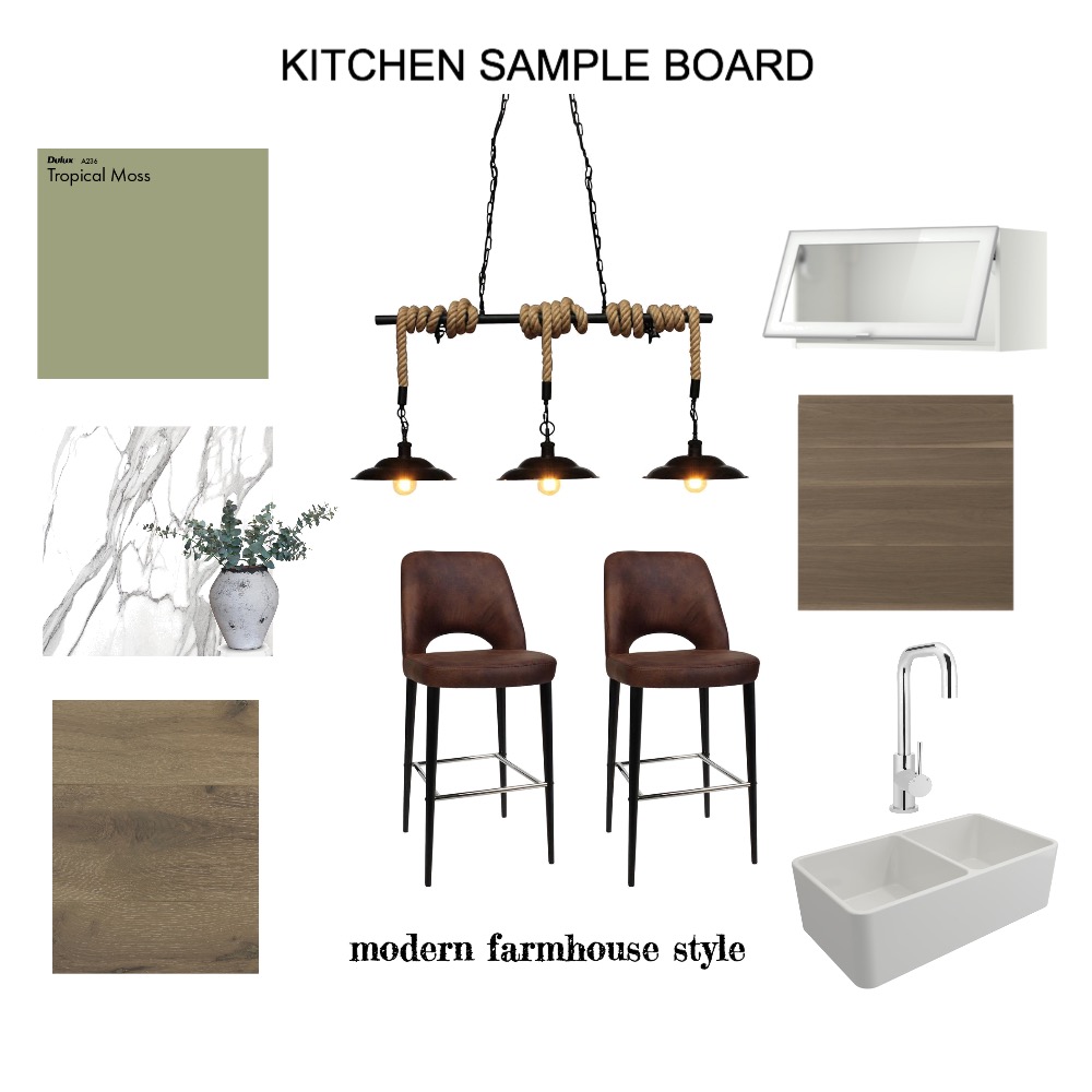 modern farmhouse kitchen sample board Interior Design Mood Board by ...