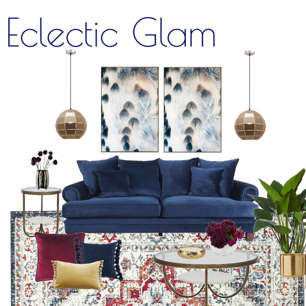 Eclectic Glam Living Interior Design Mood Board by Kohesive - Style ...