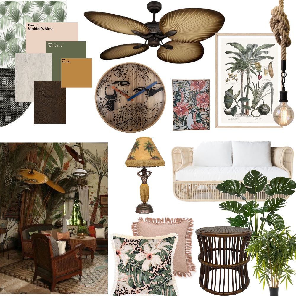 Retro Tropical Mood Board Interior Design Mood Board by EstherMay ...