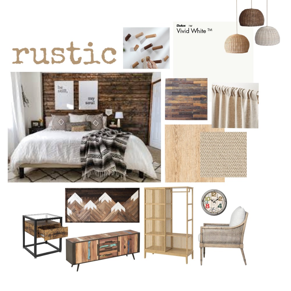 Rustic Bedroom Interior Design Mood Board by Dorz - Style Sourcebook