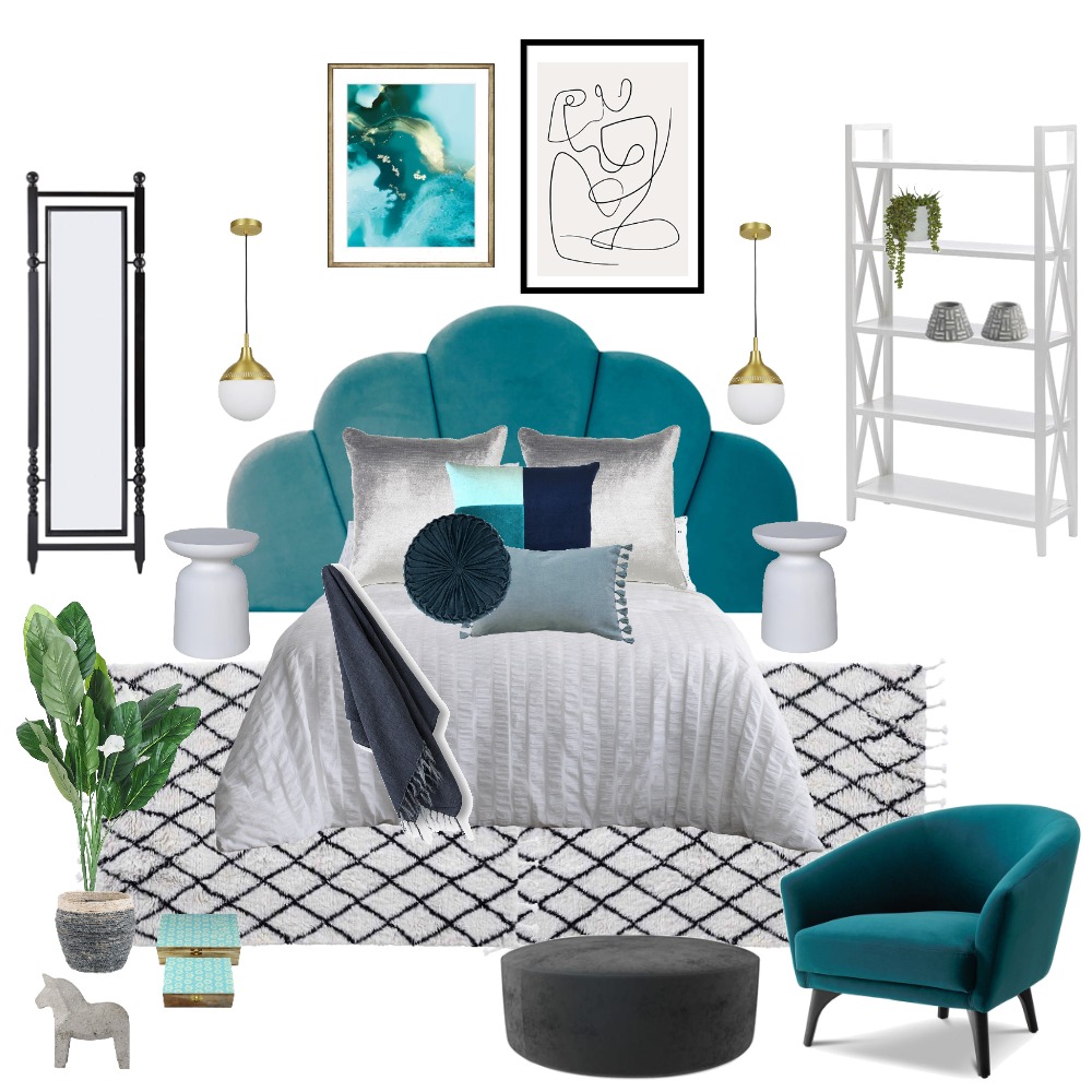 turquoise bedroom Interior Design Mood Board by charlottemacdonald03 ...