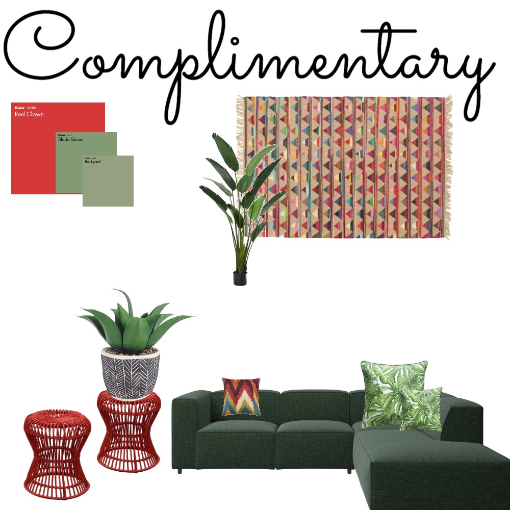 Complementary Red and Green Interior Design Mood Board by AubreeFicklin ...