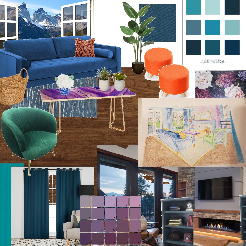 Color Living Room Interior Design Mood Board by Britbrit18 - Style ...
