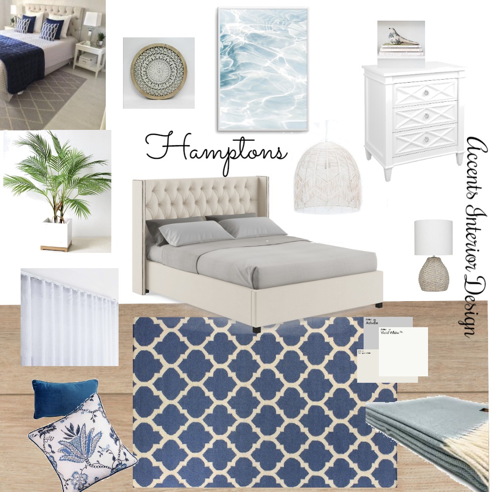 Hamptons Bedroom Interior Design Mood Board by Accents Interior Design ...