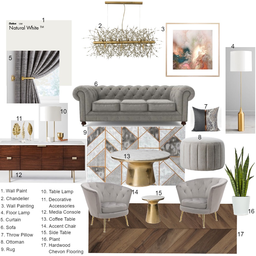 Modern Living room Interior Design Mood Board by Udy - Style Sourcebook