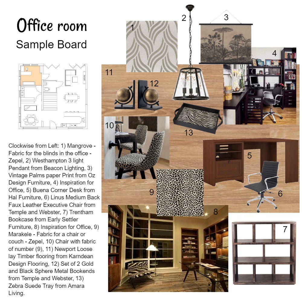 Office Room Interior Design Mood Board by Michelle Baker - Style Sourcebook