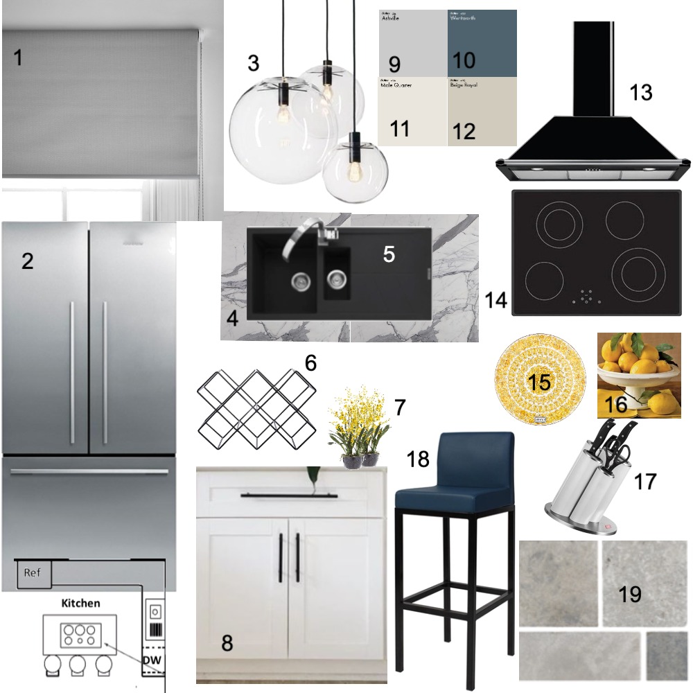 Sample Board- Kitchen Interior Design Mood Board by hagarh - Style ...