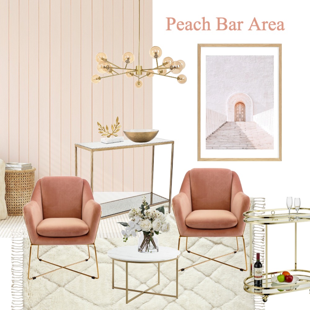 Peach Bar Area Interior Design Mood Board by Olive et Oriel - Style ...