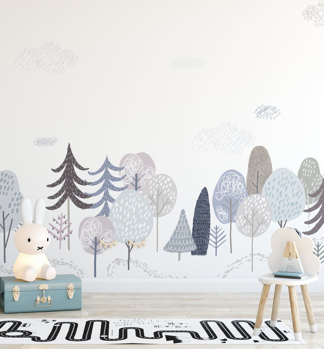 Scandi Forest Wallpaper Mural by oliveetoriel.com - Style Sourcebook