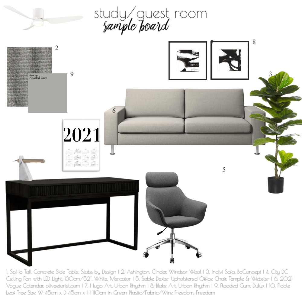 Study Guest Room Assignment Interior Design Mood Board by fionajane ...